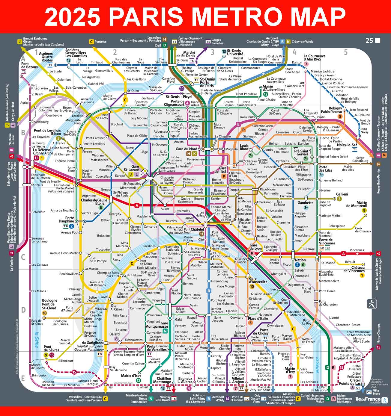 Paris metro map - Paris underground map - Paris subway map