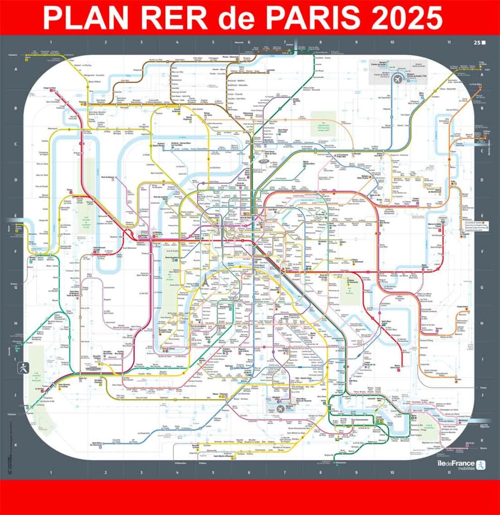 Plan du RER Paris - Plan RER - Réseau Transilien