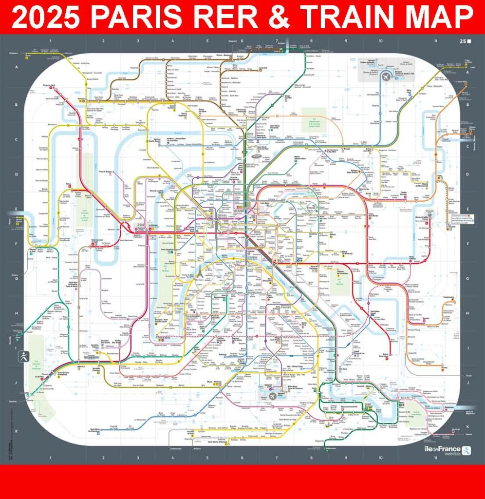 Paris metro map - Paris underground map - Paris RER map